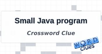 Small Java program Crossword Clue