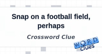 Snap on a football field, perhaps Crossword Clue
